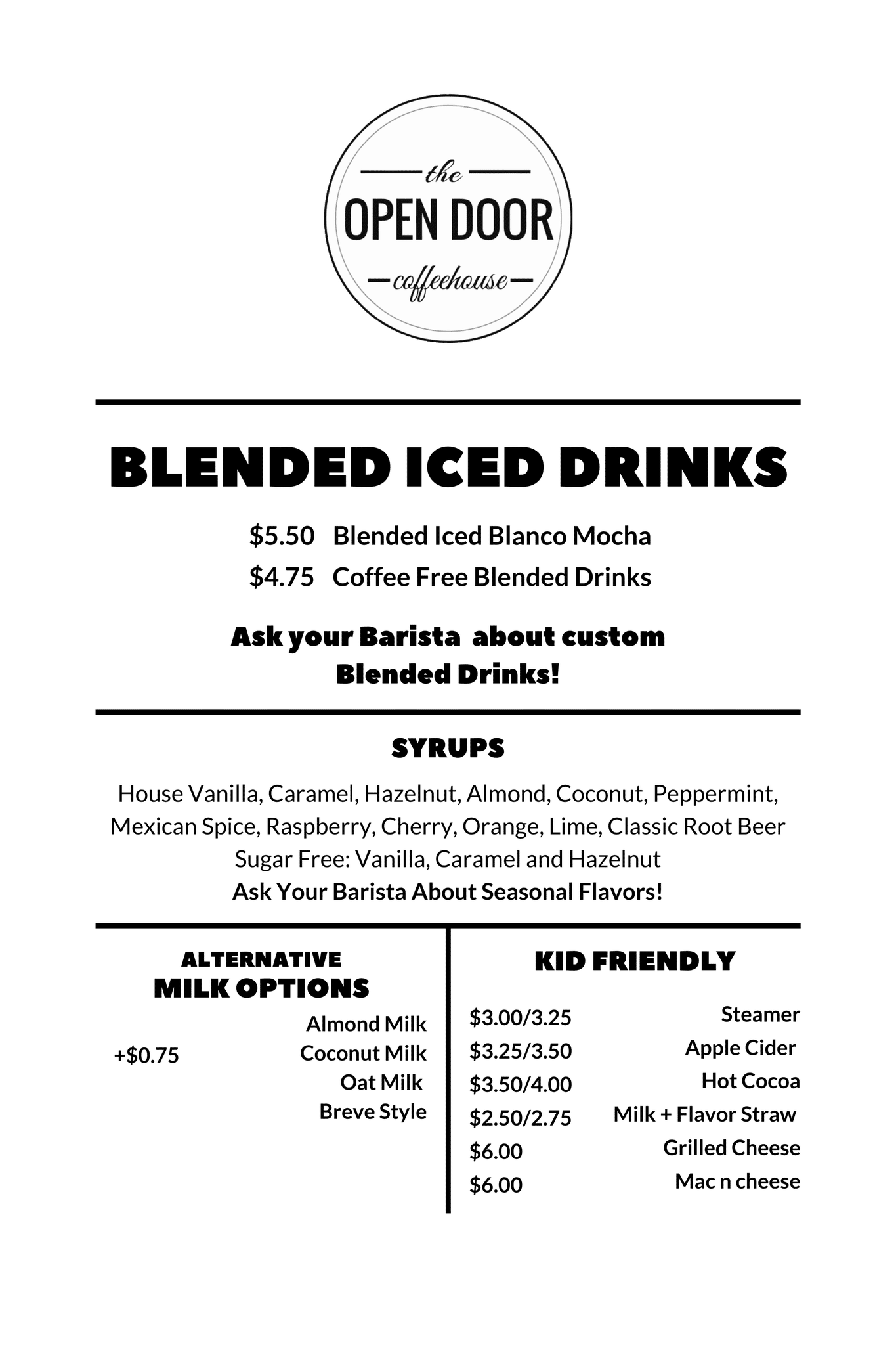 The Open Door Coffeehouse – The Open Door Coffeehouse